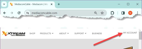 Enter your Mediacom ID and password.