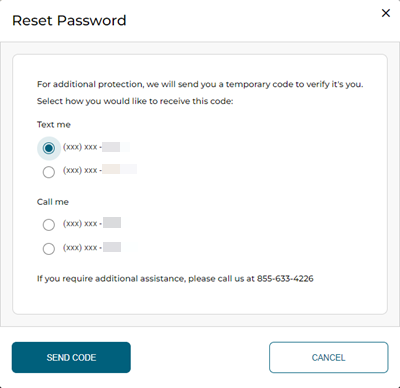 Enter the code you received.